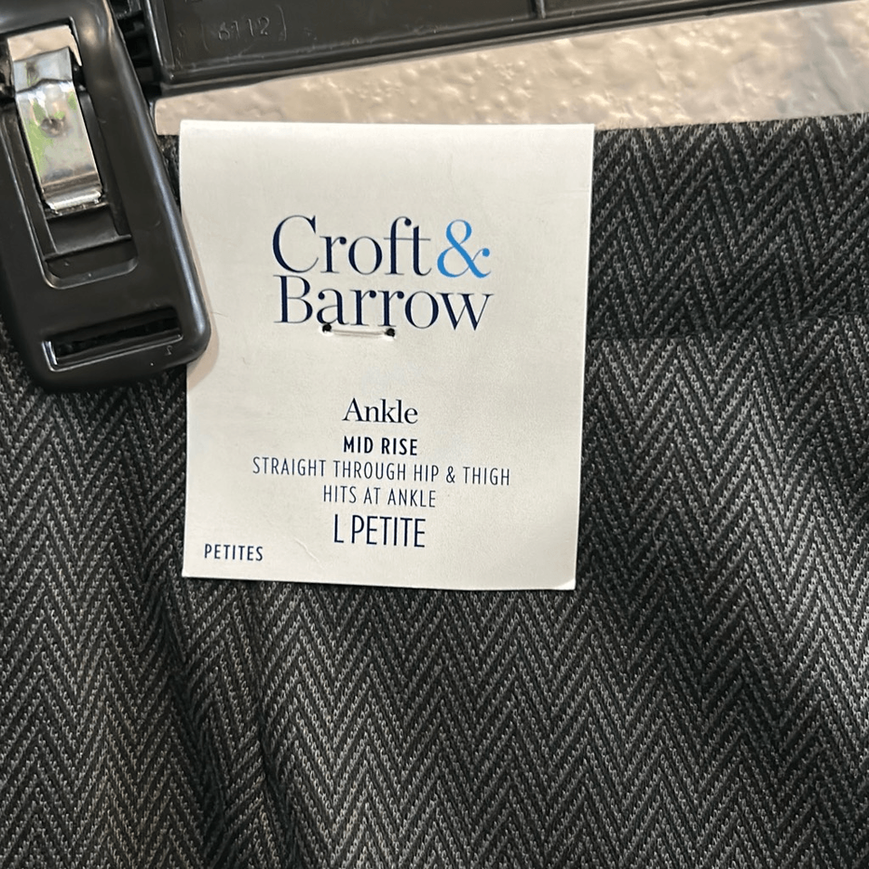 B2/5 croft & Barrow gray/black ankle mid rise, stretchy pants size ...