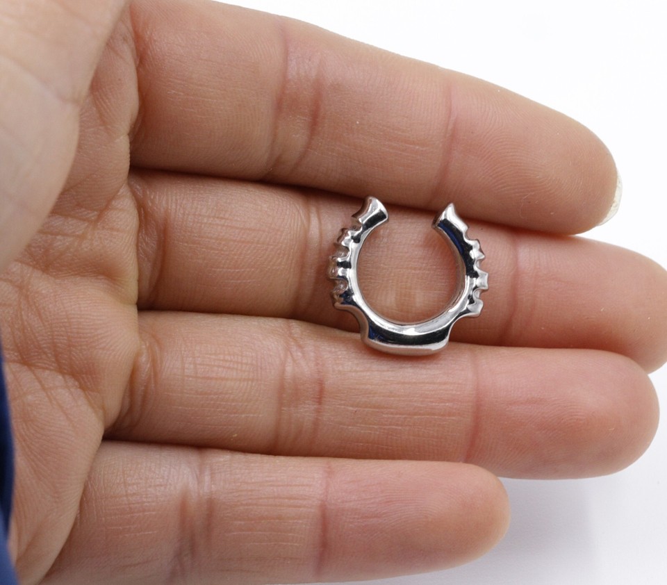 Horseshoe Ridged Pincher 316 Surgical Steel Ear Expander Patterned ...