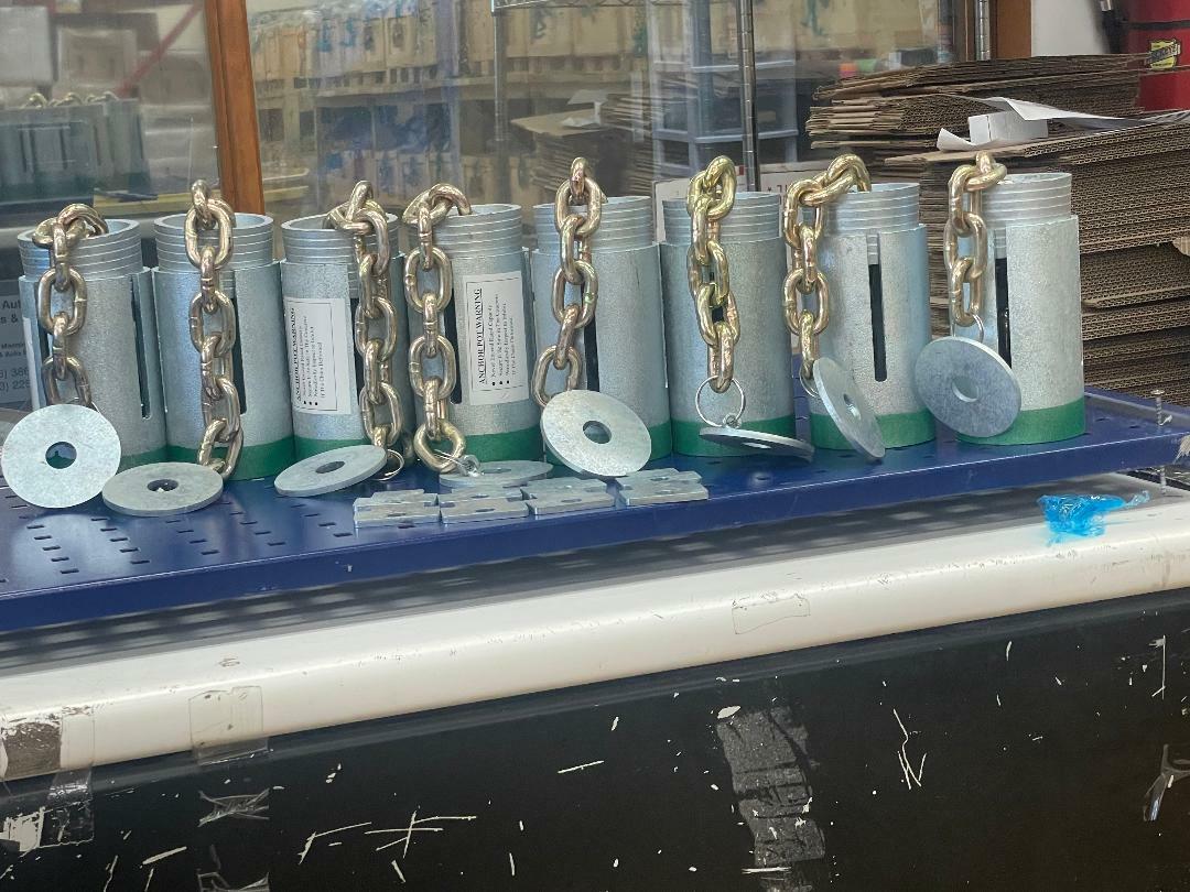 8 pcs Floor Anchor Pots Auto Frame Machines and Pulling Posts Anchoring ...