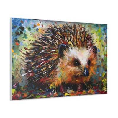 Abstract Hedgehog Art Painting, Palette Knife Wall Art Canvas Unframed ...