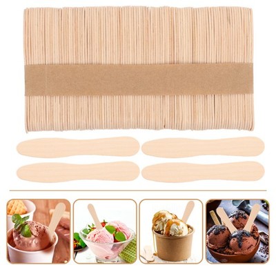 100 Pcs Hot Chocolate Spoons Ice Cream Sample Wood Desserts Small ...