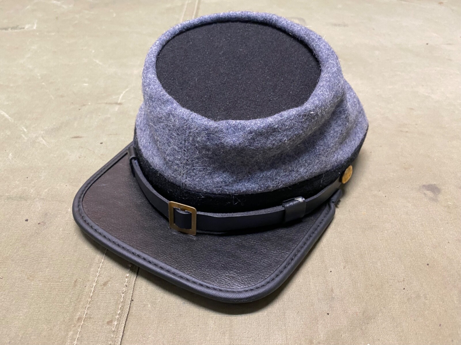 CIVIL WAR CSA CONFEDERATE INFANTRY GREY WOOL KEPI FORAGE CAP HAT ...