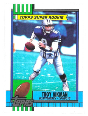 Topps 1990 Troy Aikman Dallas Cowboys Topps Super Rookie #482 NFL ...