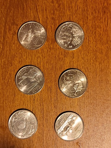 6 State Quarters NEW YORK , PICTURED ROCKS, Georgia, Main, Virginia ...