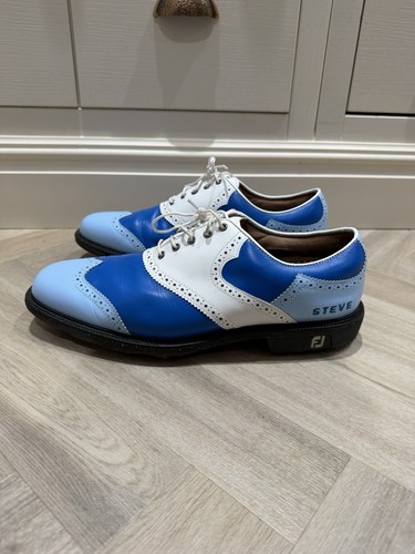 FootJoy Icon White / Blue Leather Golf Shoes UK 9.5 M - Rare . | eBay UK