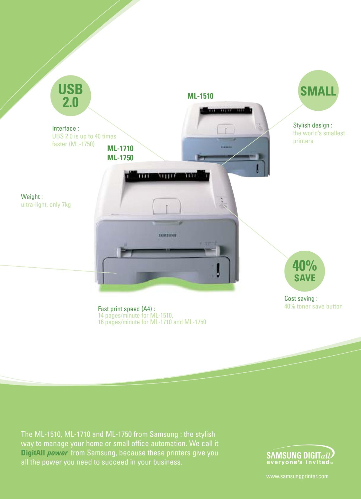 Samsung ML-1710 Standard Laser Printer for sale online | eBay