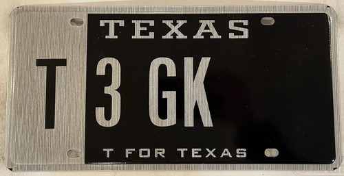 T FOR TX vanity 3 GK license plate Gary George Grant Gina Gus Greg ...