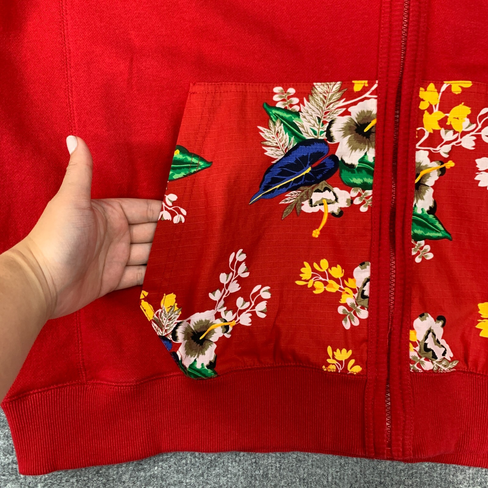 Parish Nation Hoodie Vest Womens 4X Red Sleeveless Full Zip Floral ...