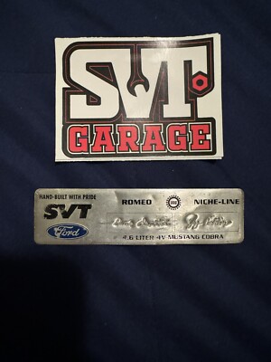 03/04 Mustang Cobra SVT Valve Cover Name Plate Build Plate Terminator ...
