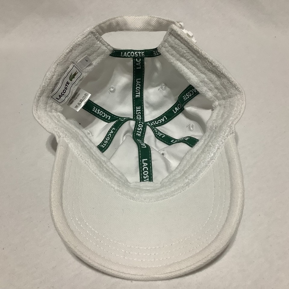 Men’s Vintage Lacoste 6 Panel Cap White Size L Adjustable Alligator | eBay