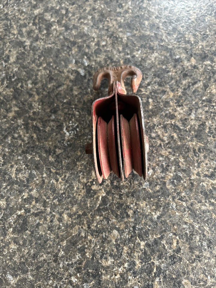 Vintage Durbin Durco Double Wheel Pulley Double Cast Metal Hook | eBay