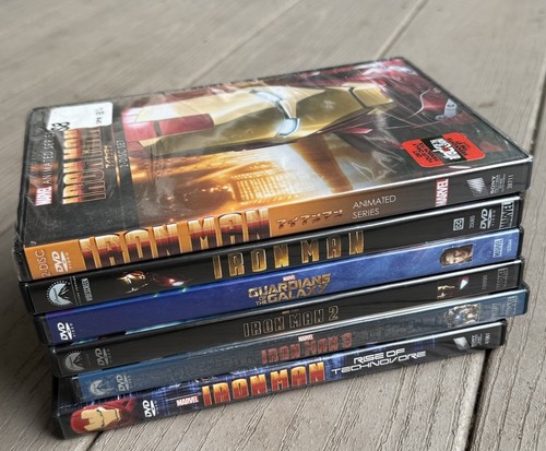 IRON MAN 1/2/3 The Trilogy & Brand New Animated Series. LOT OF 6 DVDs ...