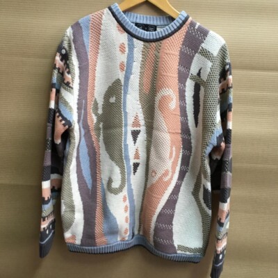 Splatoon Zozotown Collab 3D Knit Shark Whale Sweater Beige Unisex L ...