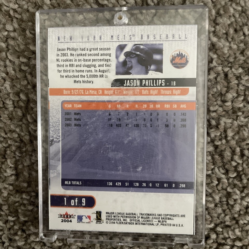 2004 Fleer Jason Phillips New York Mets Autograph 1 of 9 | eBay