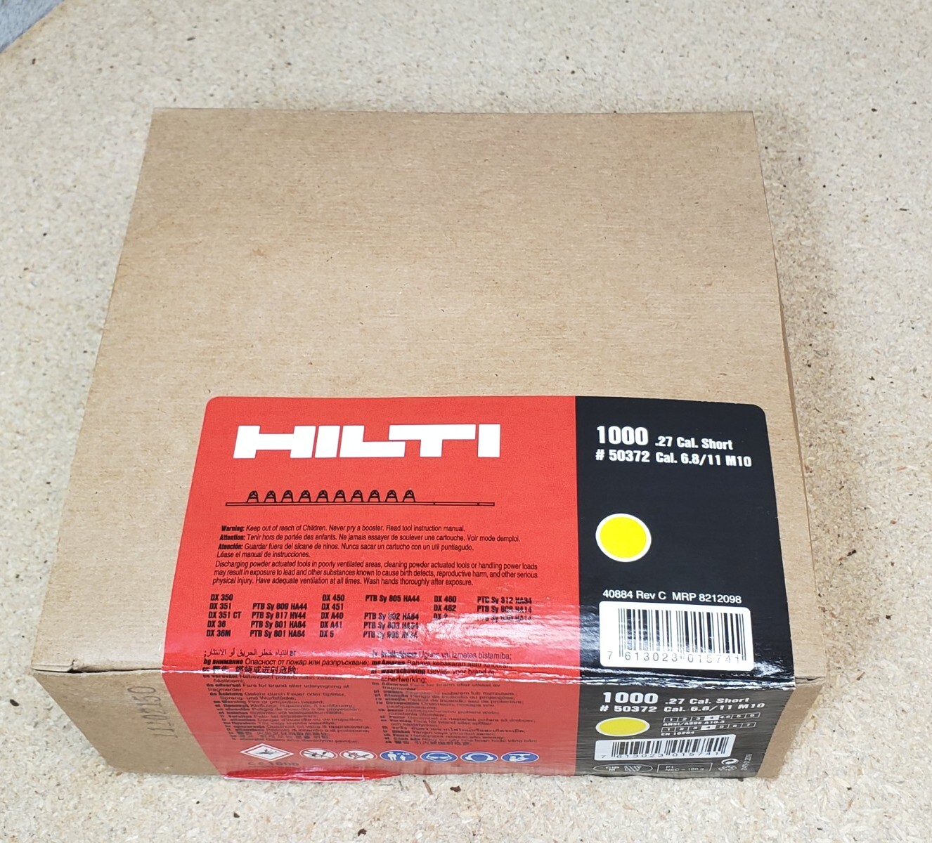 HILTI 6.8/11 M powder cartridges .27 cal yellow 50372 - 100 strips 1000 ...