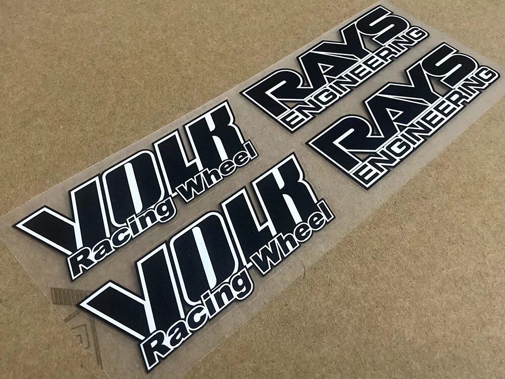 Volk Racing Wheel Rays Engineering 4 Wheel Decal Sticker Kit, 8 ...