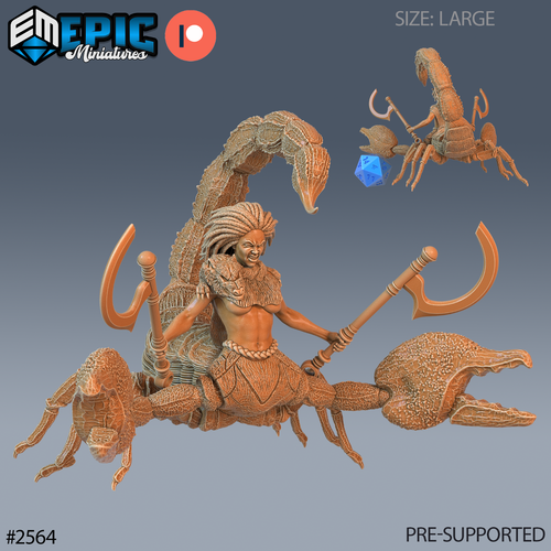 6K Resin 32mm Epic Miniatures Scorpion Arachne Angry (Large) for D&D ...