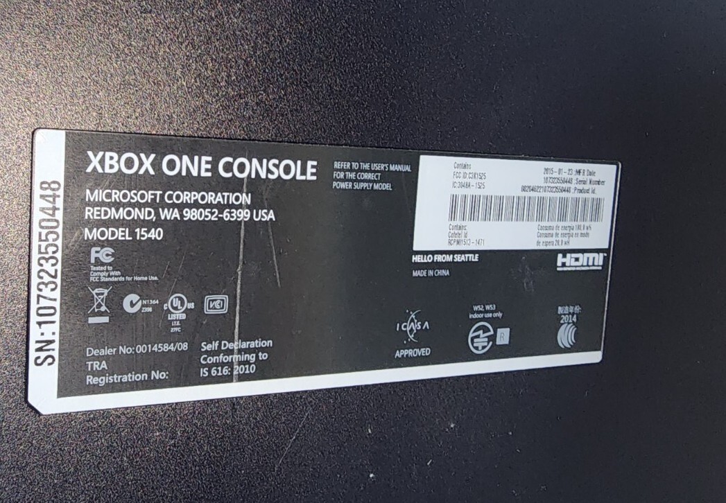 Microsoft Xbox One Original 1540 500GB Black Console W/ Controller ...