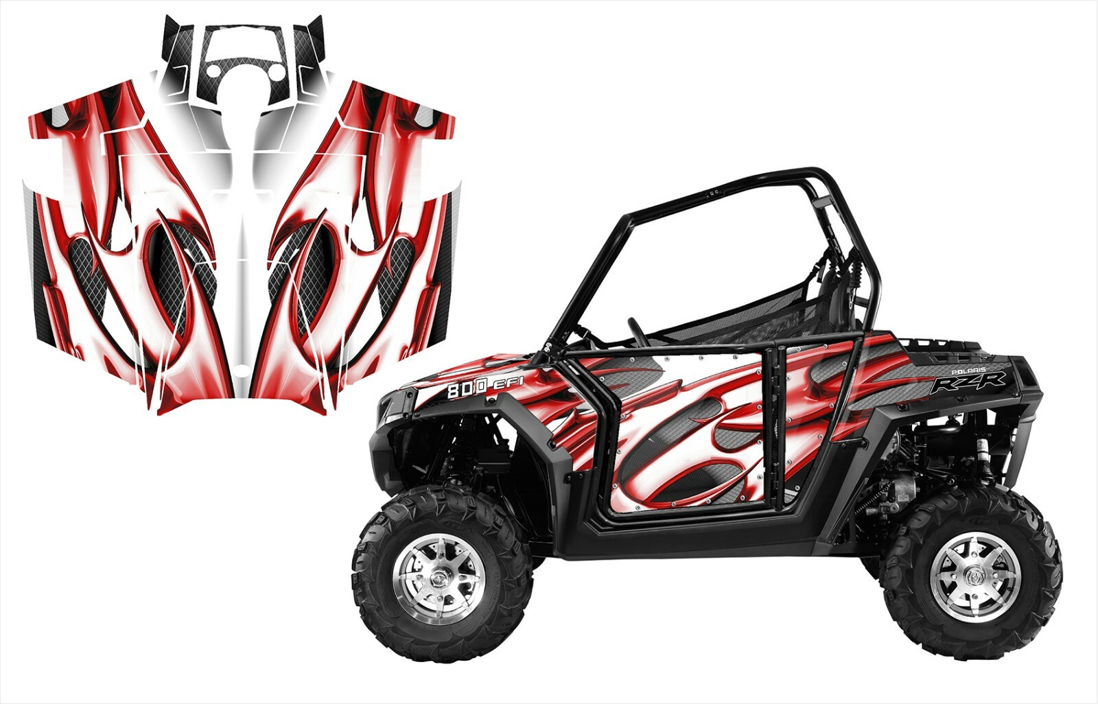 Polaris RZR 800 800s graphic wrap kit 2011 - 2014 Pro Armor Door #1500 ...