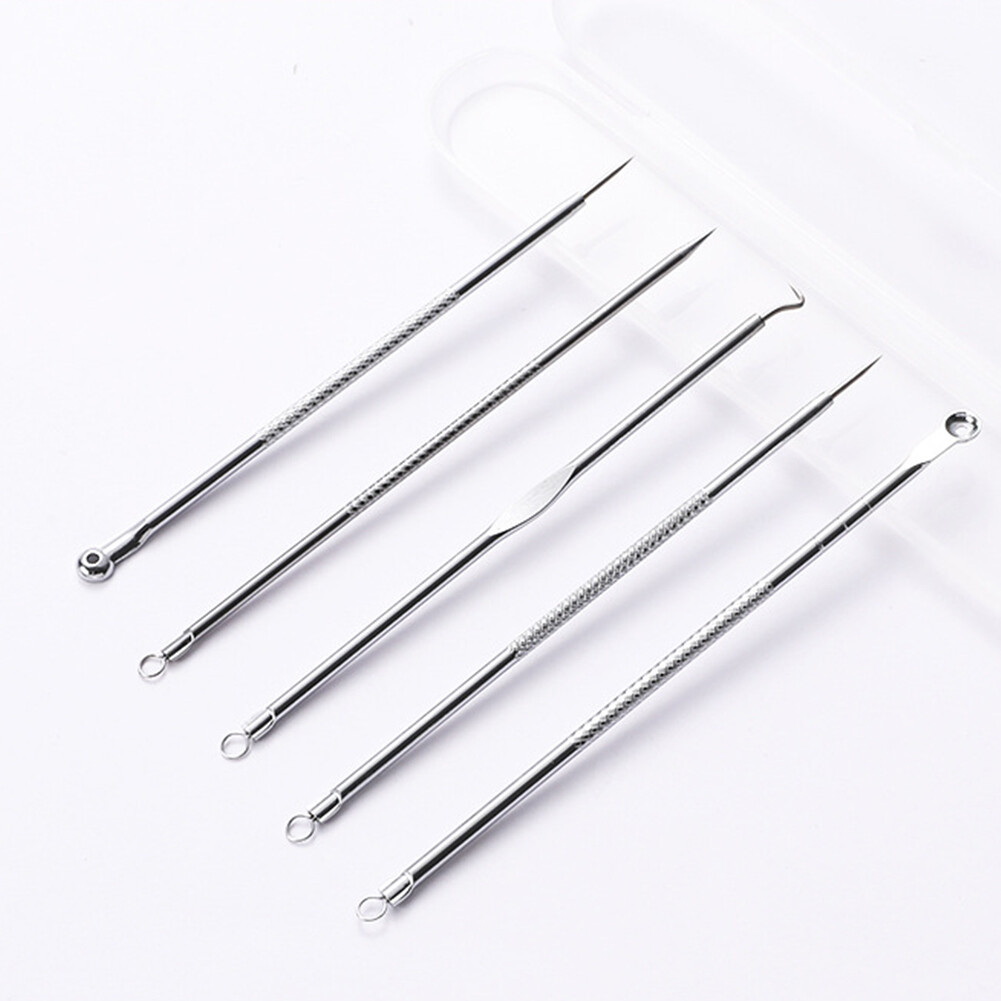 5pcs Comedone Extractor Stainless Steel Blackhead Remover Kit Acne ...