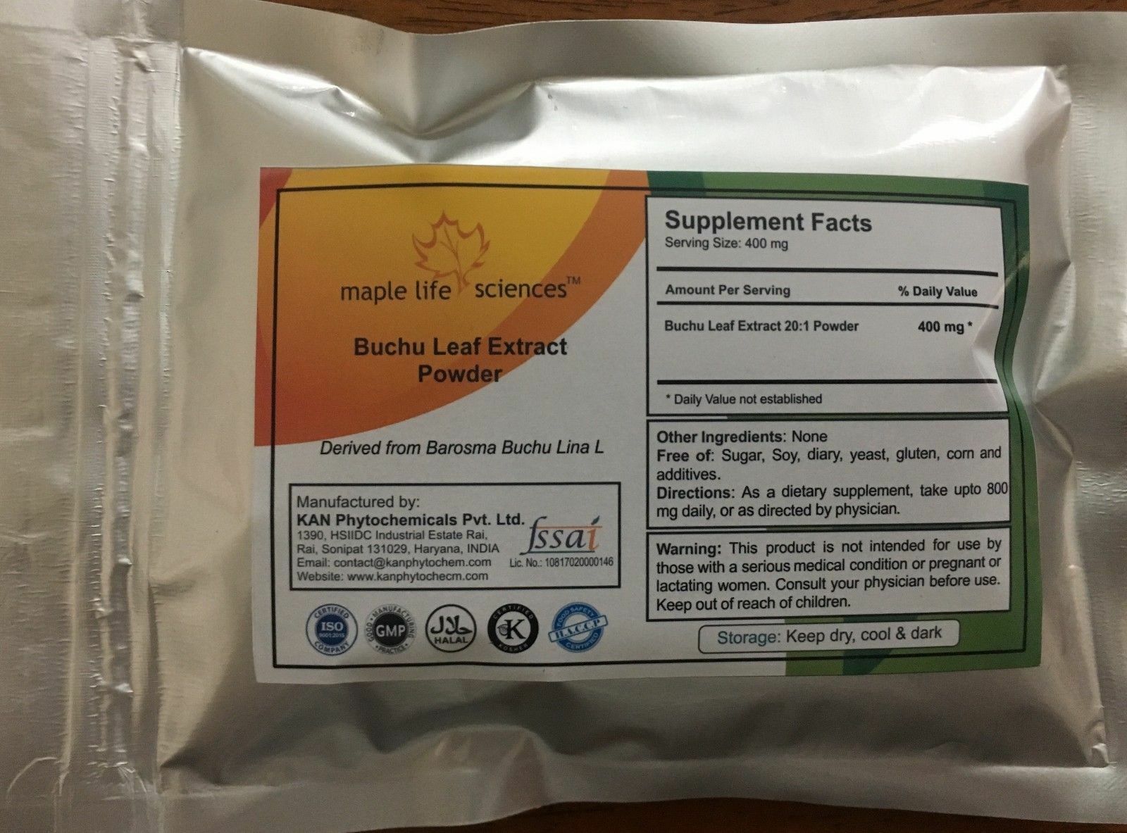 Buchu Leaf 20:1 Extract Powder Treat Kidney Bladder Infection UTIs STDs ...