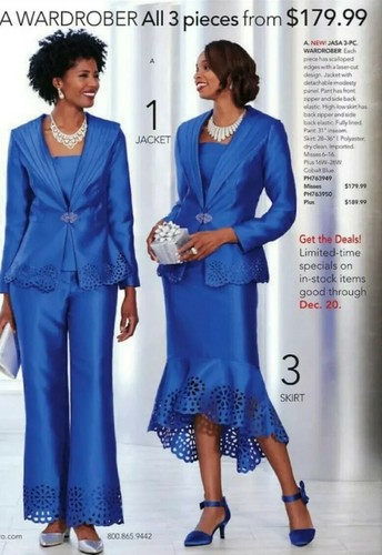 ASHRO 3 PIECE SKIRT AND PANTS SUIT COBALT BLUE PLUS 22W | eBay