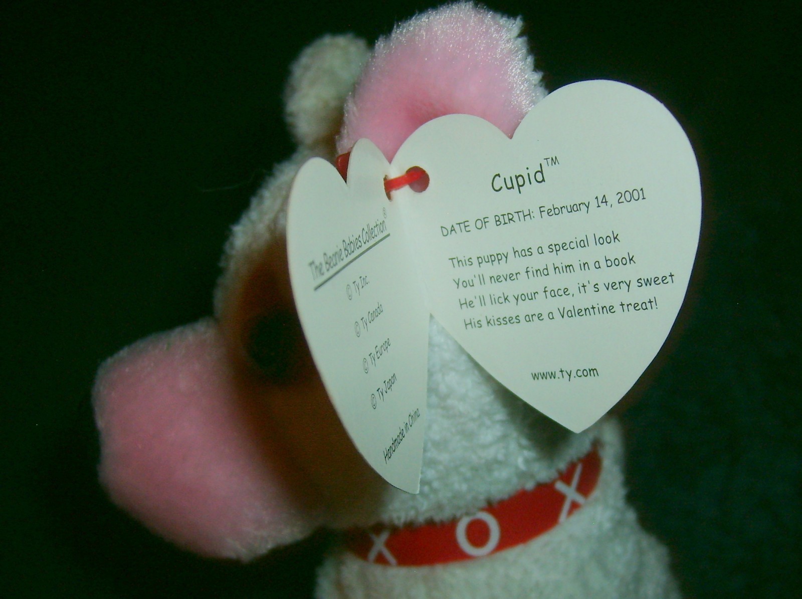 Ty Beanie Baby CUPID Dog NWMT, Heart on left eye | eBay