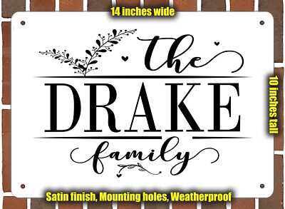 Drake Family Decorative Metal Door or Wall Plaque (Style 2) | eBay
