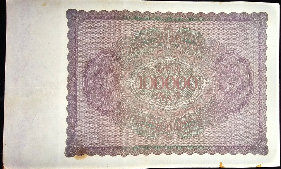 Four Reichsbanknote 100,000 Mark Bank Notes - 1923 | eBay