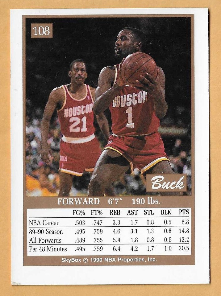 BUCK JOHNSON HOUSTON ROCKETS #108 SKYBOX 1990-91 | eBay