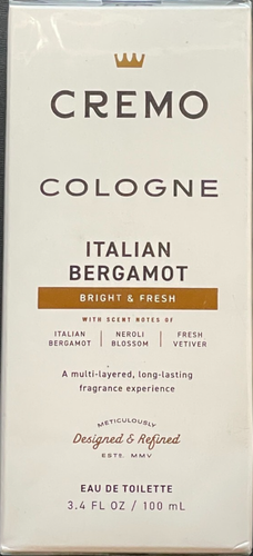 Cremo Spray Cologne - 3.4 fl oz (100 ml) - Italian Bergamot - Bright ...