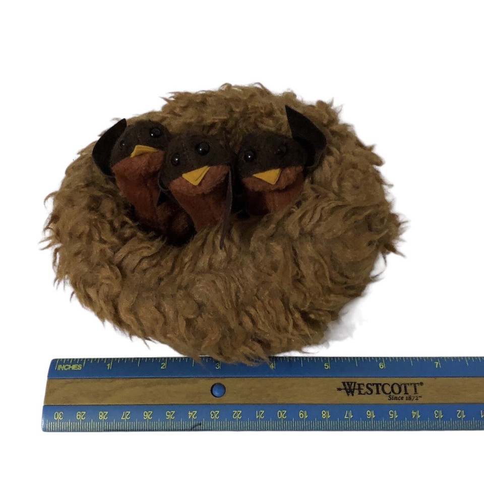 Folkmanis Birds in Nest Baby Robins Hand Finger Puppet Plush Folktails ...