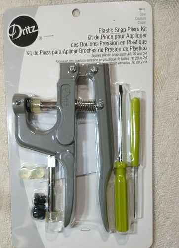 Dritz Plastic Snap Pliers Kit for Snap Sizes 16 20, 24 Model 14051 Sew ...