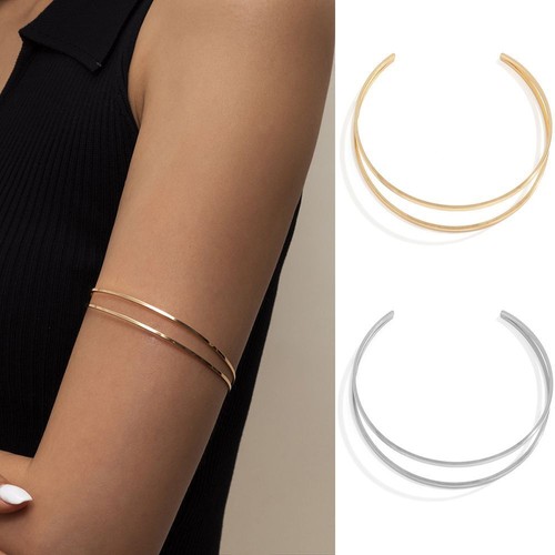 Gold Armlet Adjustable Minimalist Bangle Upper Arm Cuff Arm Bracelet ...