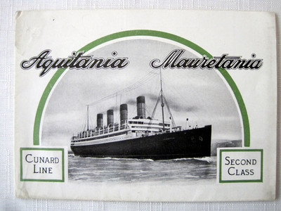 AQUITANIA & MAURETANIA -- 2nd Class Brochure, 1920 -- Cunard Line | eBay