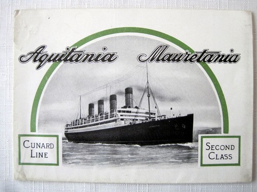 AQUITANIA & MAURETANIA -- 2nd Class Brochure, 1920 -- Cunard Line | eBay