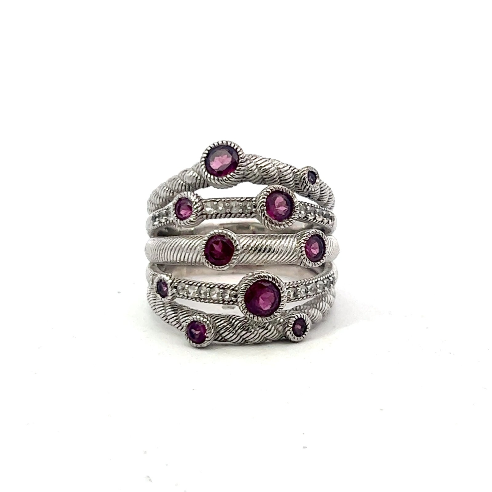 Judith Ripka Sterling 21 mm Genuine Rhodolite Garnet … - Gem
