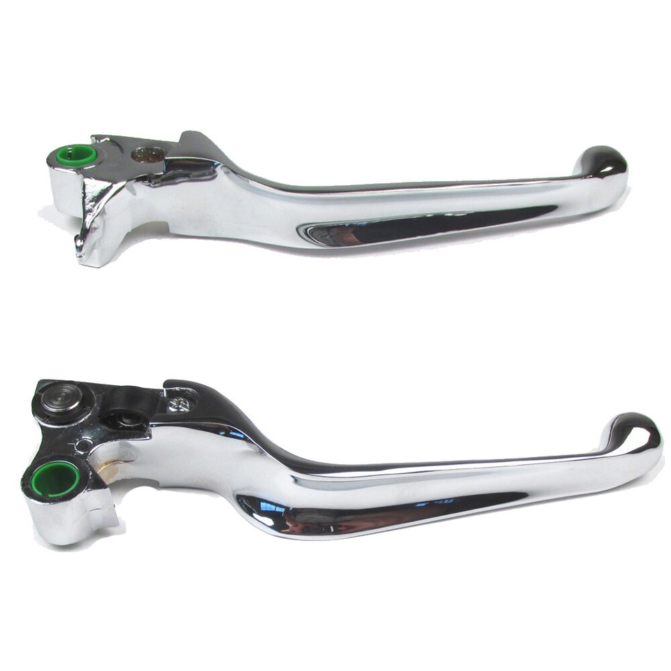 Chrome Smooth Wide Blade Levers for 1999-2017 Harley-Davidson Dyna ...