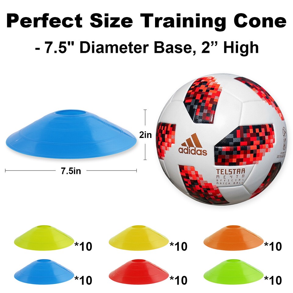 60Pcs Soccer Disc Cones Football Agility Training Field Marking Aid w ...