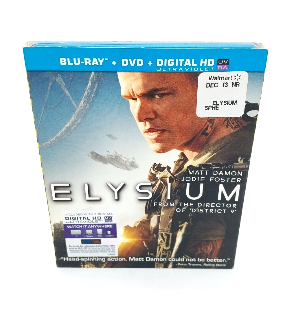 Elysium Blu-ray DVD With Slip Cover 2013 Sci Fi Action Matt Damon 43396417199 | eBay