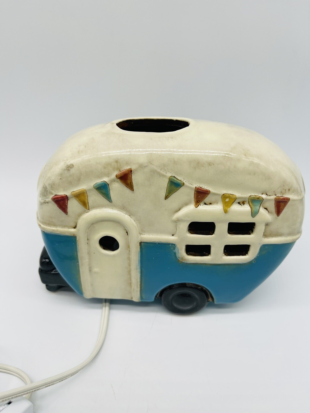 Kirklands Camper Caravan RV Ceramic Tabletop Night Light Lamp Retro ...