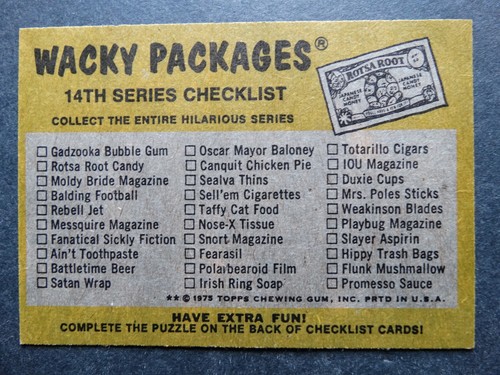 1975 Topps Wacky Packages 14th Series Trading Cards Complete Your Set ...