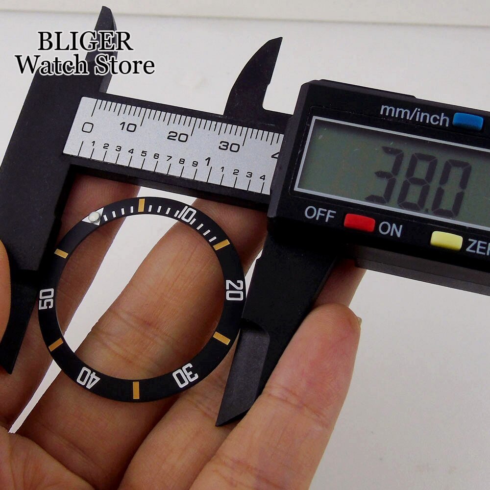 Black Bezel Watch Insert 38mm*30.6mm Slope Fit For 40mm NH35 NH36 ...