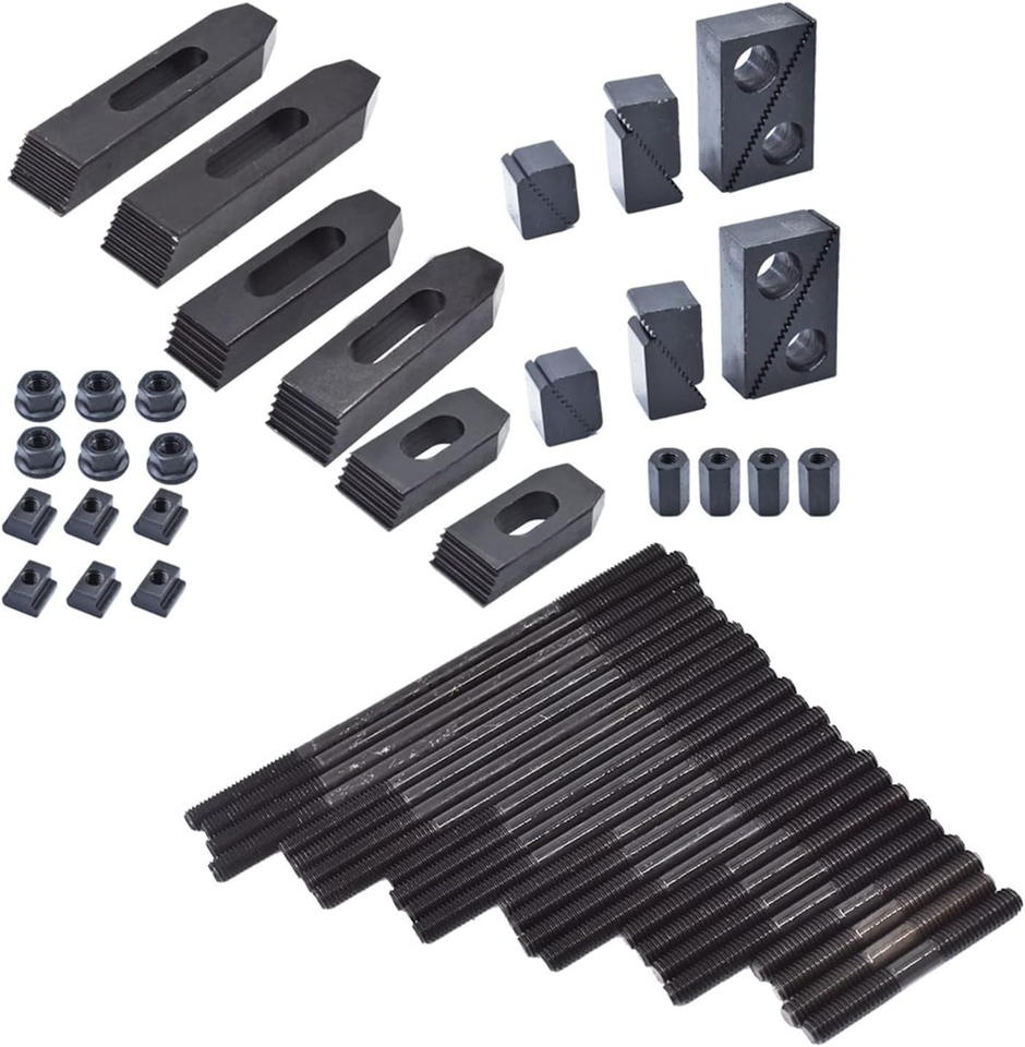 58 Pc 7/16 Inch T-Slot Hold down Clamp Clamping Kit Mill Machinist Set ...