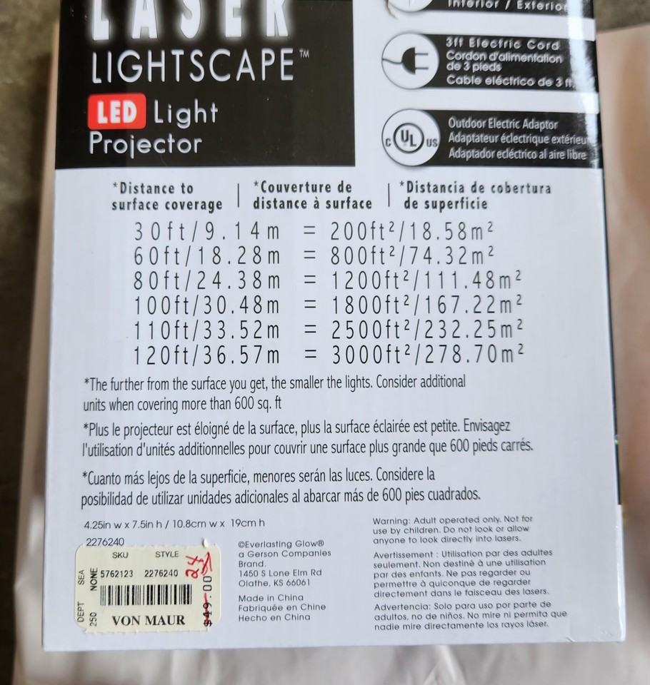 Everlasting Glow, Laser Lightscape LED Projector Red & Green Twinkle Christmas | eBay