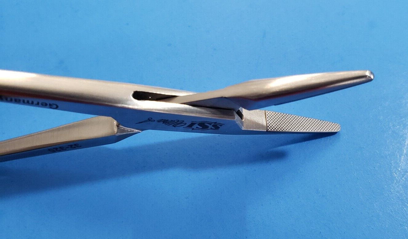 SSI Ultra 32-325 Surgical CRILE WOOD Needle Holder 8" Carbide Jaws Gold ...