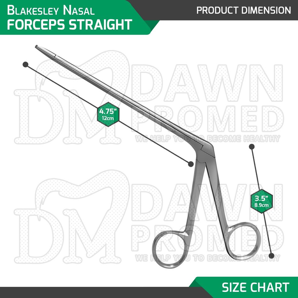 3 Pcs Blakesley Nasal Forceps 3.5mm Cup Straight & Angled 45 & 90 ...
