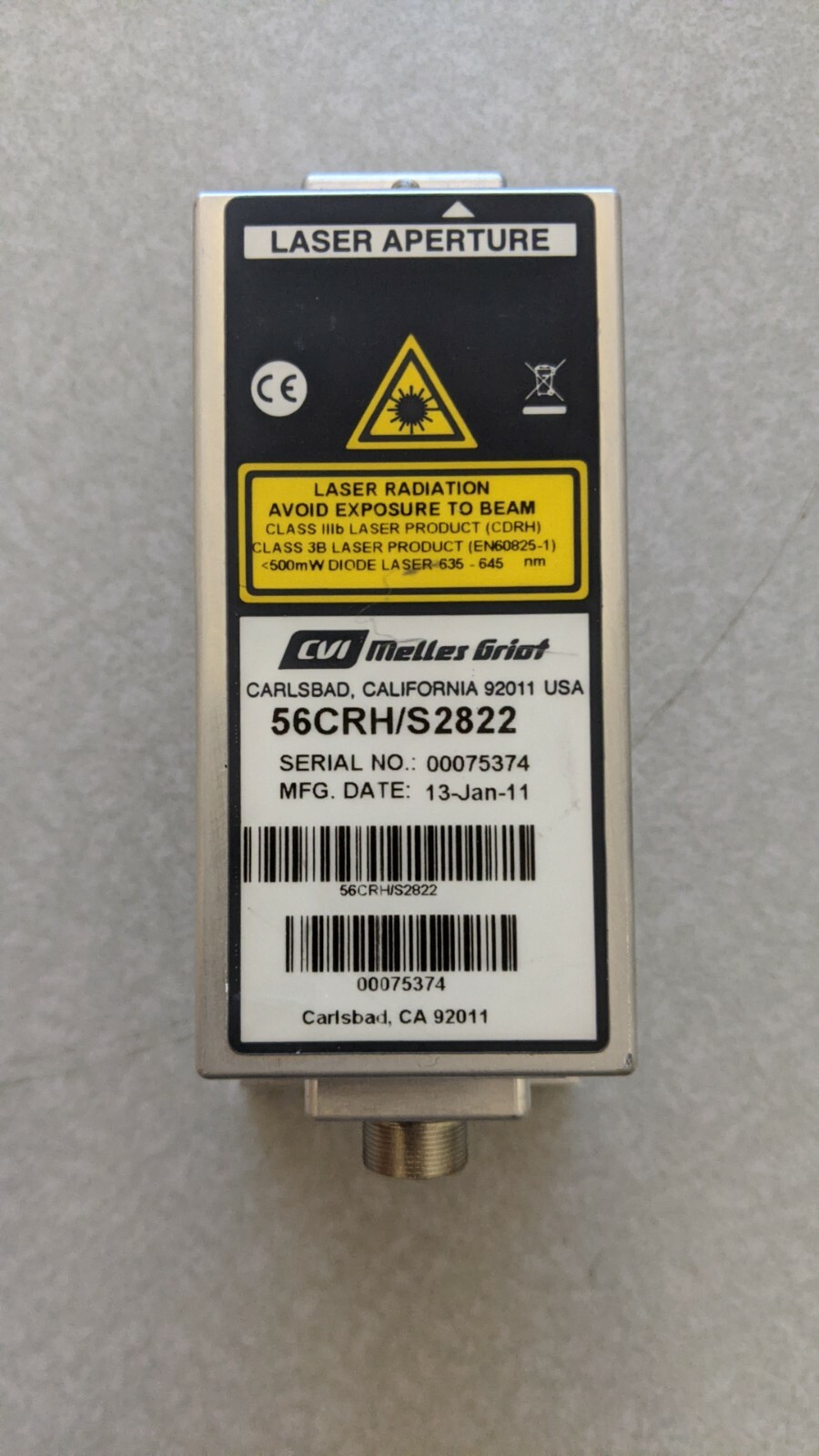 Melles Griot Class IIIb 640nm 500mW 56CRH/S2822 Laser head & Controller ...