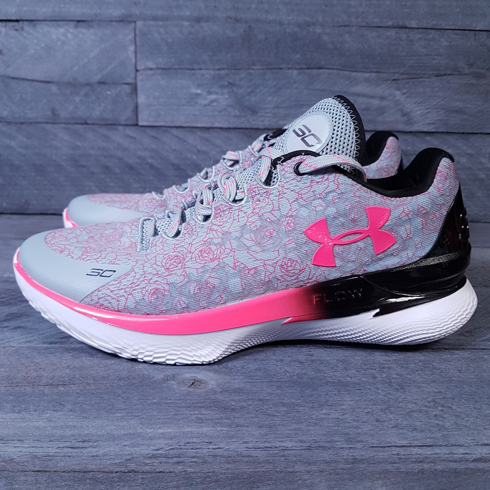 UNDER ARMOUR Stephen Curry 1 Flotro Basketball Shoes Mens 9.5 Grey Pink ...