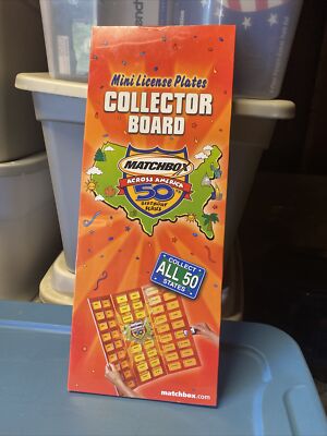 Matchbox Across America Mini License Plate Collector Board NEW SEALED ...